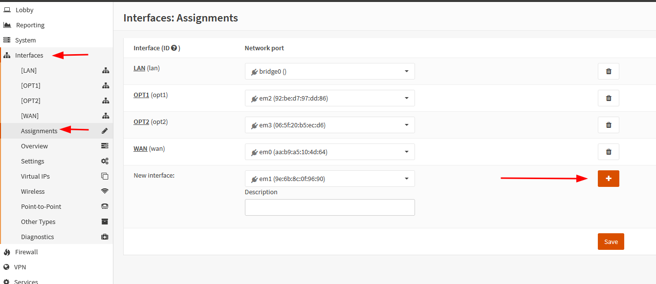 How to enable LAN bridge to use all the optical interfaces on OPNSENSE ...